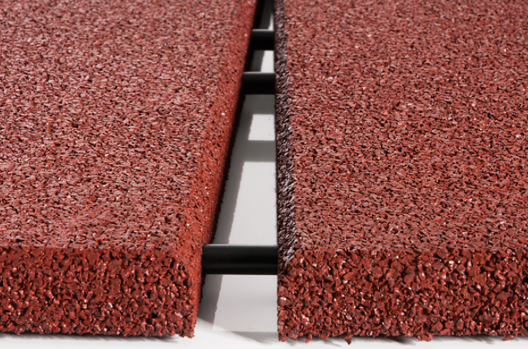 Rubber Playground Tiles Terracotta Red 1m x 1m x 15mm – Trade Affix ...